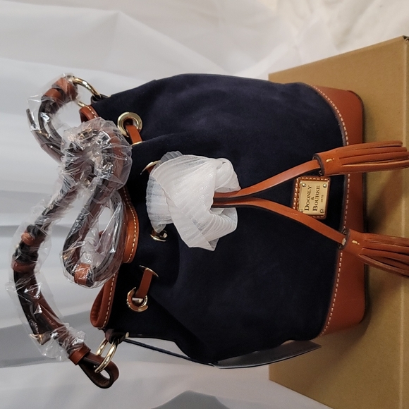 Dooney & Bourke | Bags | Dooney Bourke Suede Small Drawstring Bag ...